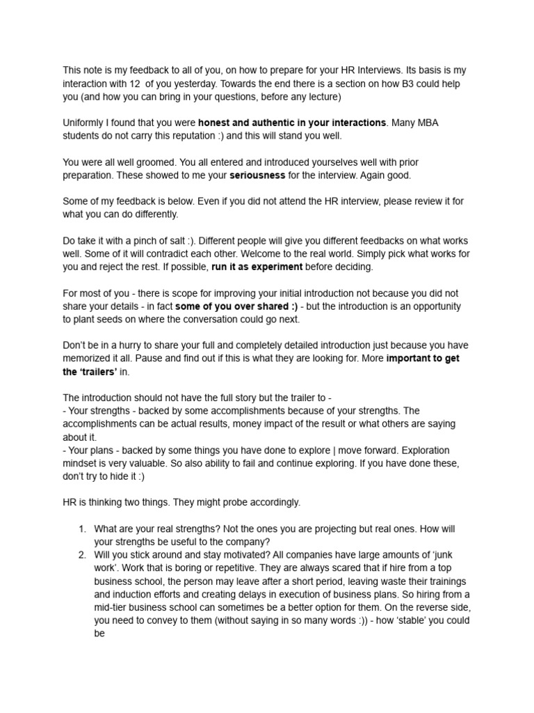 How To Tackle Your HR Interview | PDF | Career & Growth | Self-Improvement