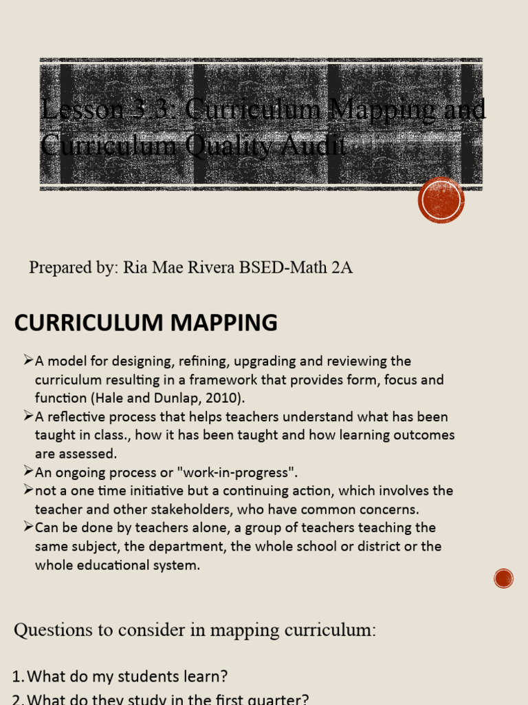 Curriculum Mapping and CQA | PDF | Curriculum | Teachers