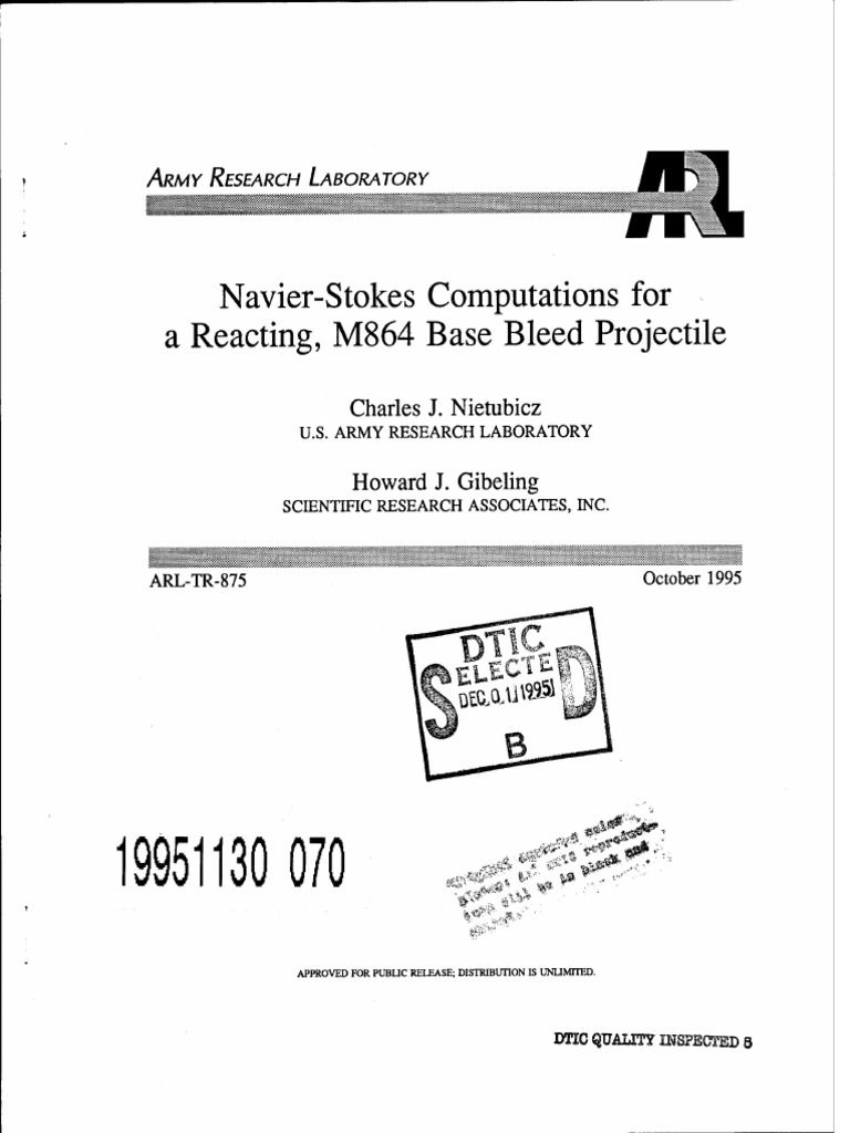DTIC ADA301817 Base Bleed Projectile | PDF