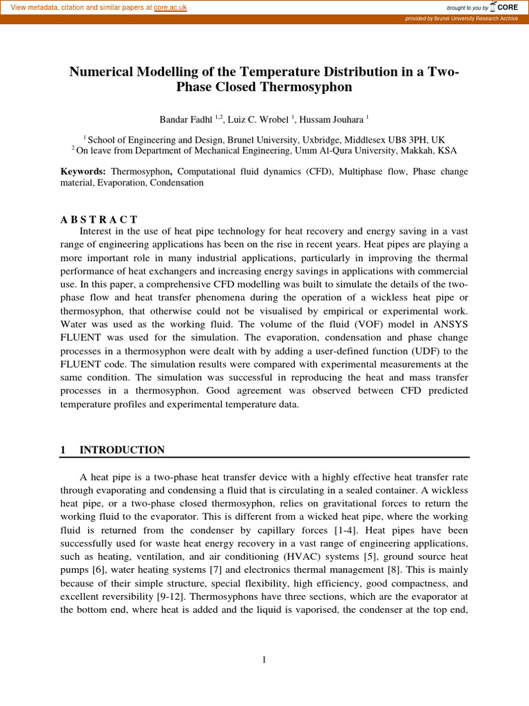 Numerical Modelling of The Temperature Distribution in A Two-Phase ...