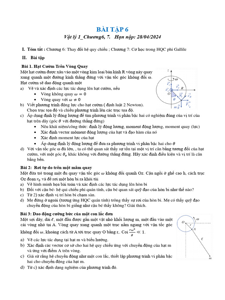 BTVN 6_Vat ly 1_23PFIEV | PDF