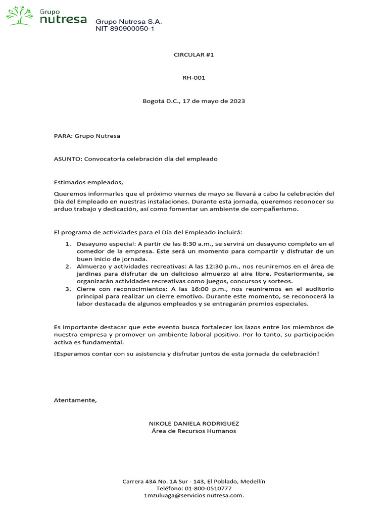 Circular Bloque Bloqueextrermo Semibloque | PDF | Gestión de recursos humanos | Business