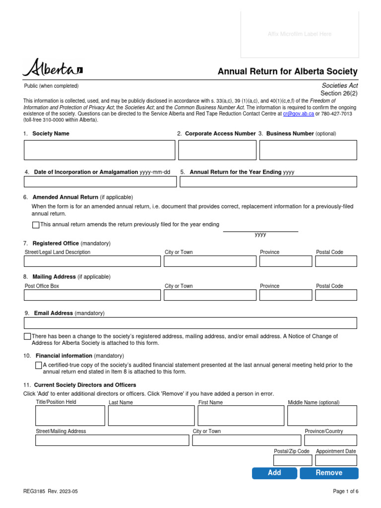 Annual Return For Alberta Society | PDF | Financial Audit | Financial ...