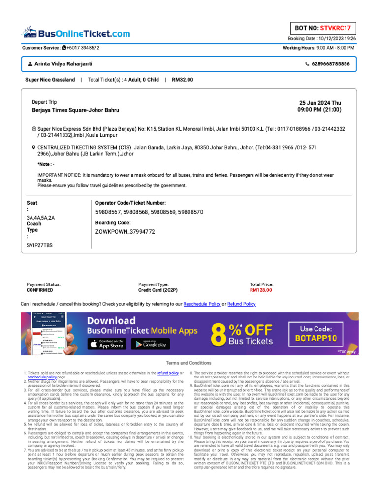Booking Print Receipt PDF | PDF | Passport