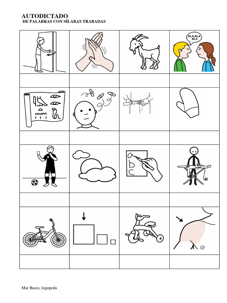 Autodictado Palabras Con Sílabas Trabadas | PDF