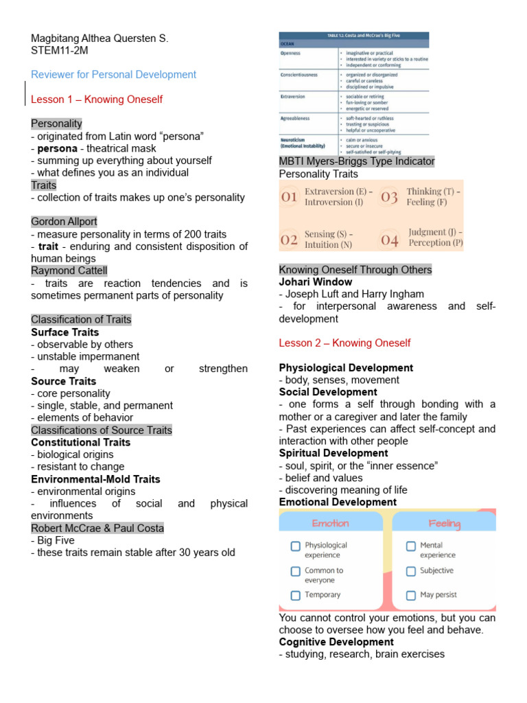 Reviewerforperdev | PDF | Adolescence | Unconscious Mind
