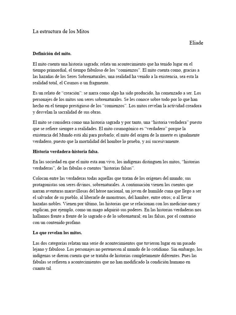 Mitos. Resumen (Filosofia Antigua) | PDF | Creencia religiosa y doctrina