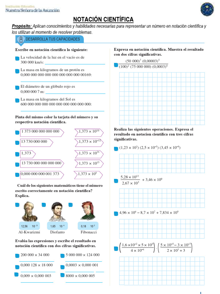 Guía de Notación Científica y Ejercicios | PDF | Números | Notación