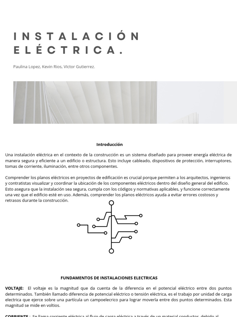 Instalación electrica | PDF | Corriente eléctrica | Ingenieria Eléctrica