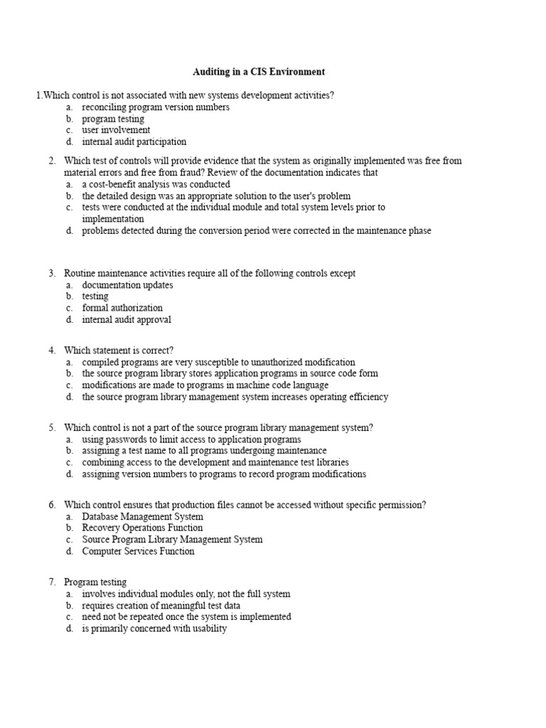 Auditing in A CIS Environment CH5 | Download Free PDF | Computer Program | Programming