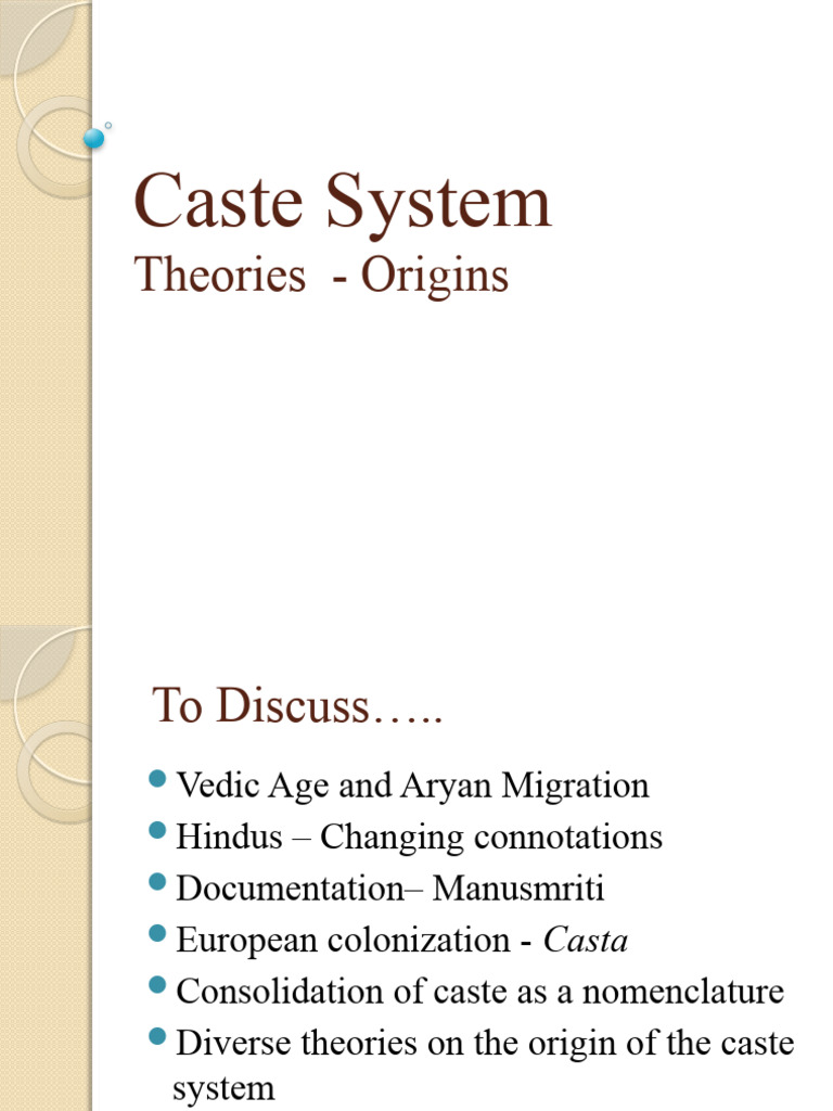 Origins of The Caste System - Theories | PDF | Caste