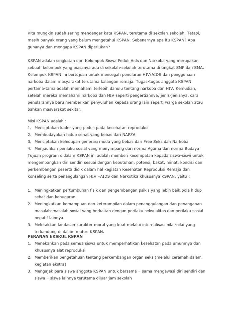 Hakikat Dan Tujuan Kspan | PDF