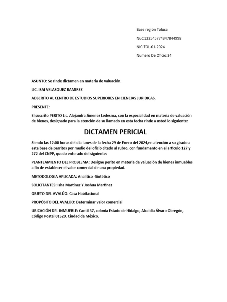 Dictamen de Valuación de Inmueble en CDMX | PDF | Alcantarillado | México