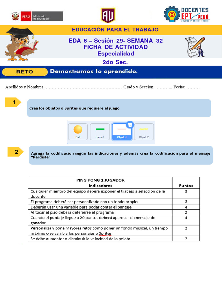 Ficha Act. Espec Sem 32 2do | PDF