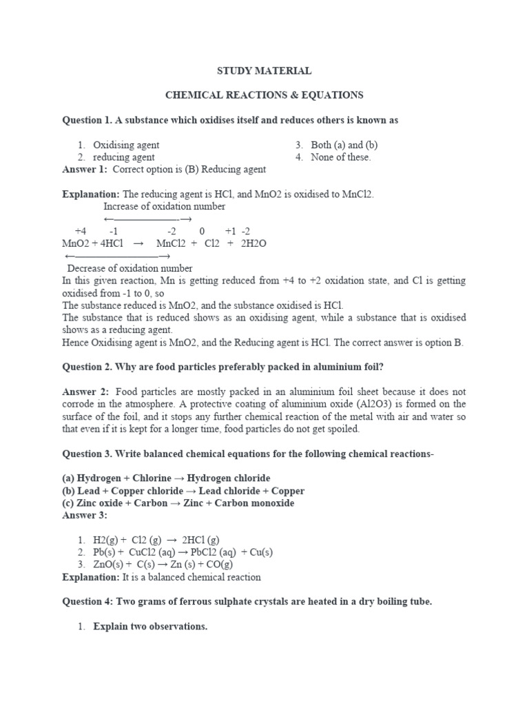 GR X CH 1 QA | PDF | Chemical Reactions | Rust