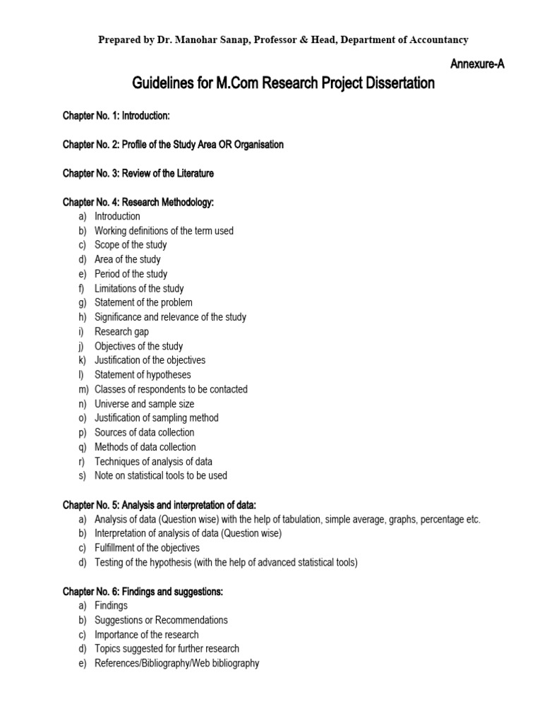 Research Project Dissertation Guidelines | PDF | Thesis | Statistics
