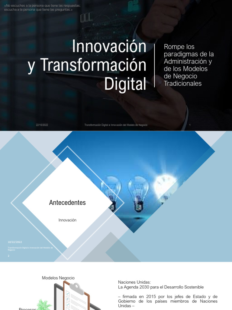 Innovación y Transformación Digital | PDF | Modelo de negocio | Innovación