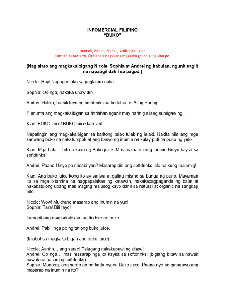 Infomercial Filipino | PDF