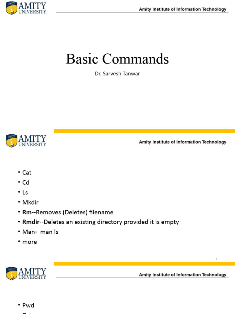 Basic Commands | PDF | System Software | Computer Data Basic Commands | PDF | System Software | Computer Data