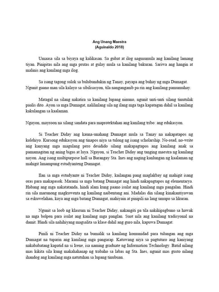 Ang Unang Maestra | PDF