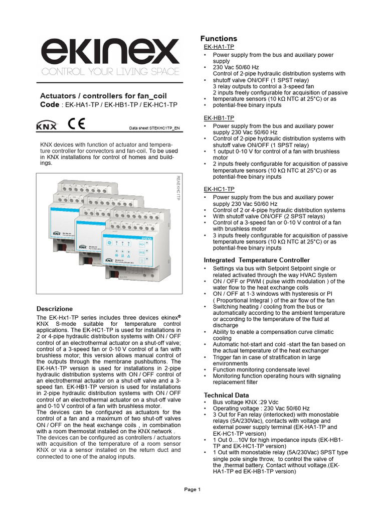 STEKHx1TP EN EKINEX SPA | PDF | Relay | Switch