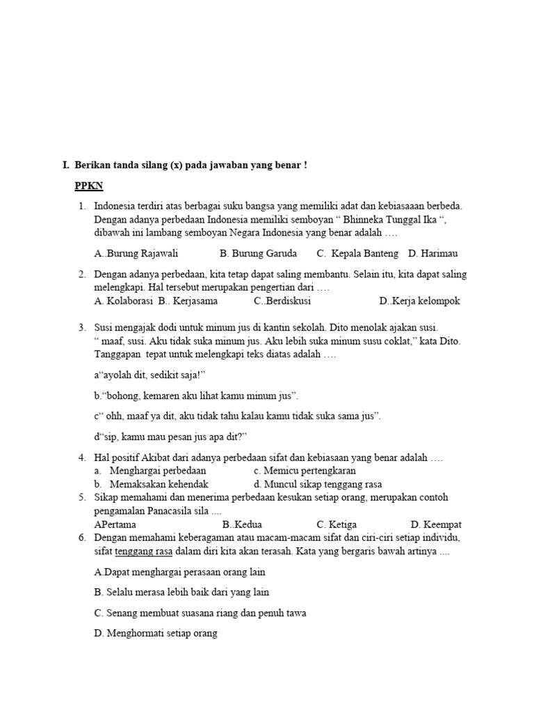 Soal Pas Tema 7 Semester 2 | PDF