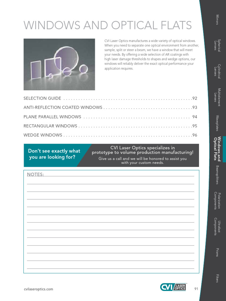 6-Windows and Optical Flats | PDF | Mirror | Optics