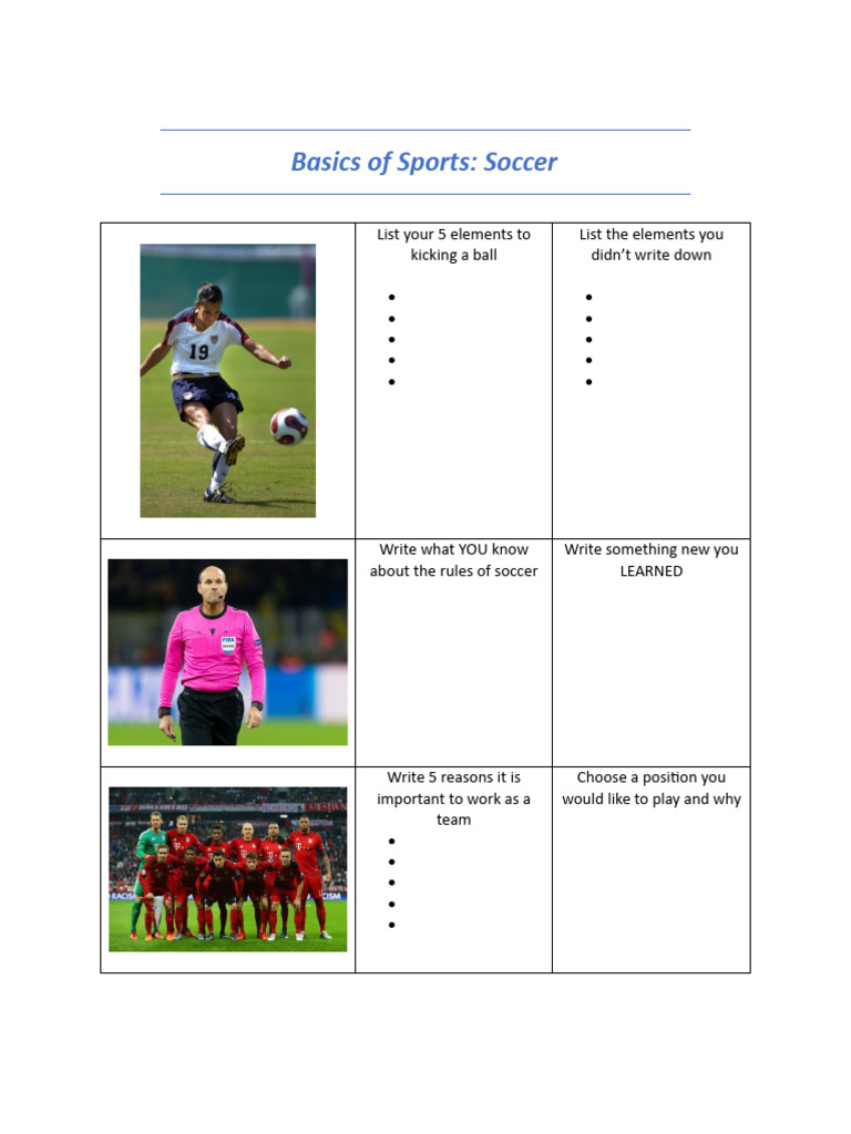 Soccer Basics: Kicking, Rules, and Teamwork | PDF