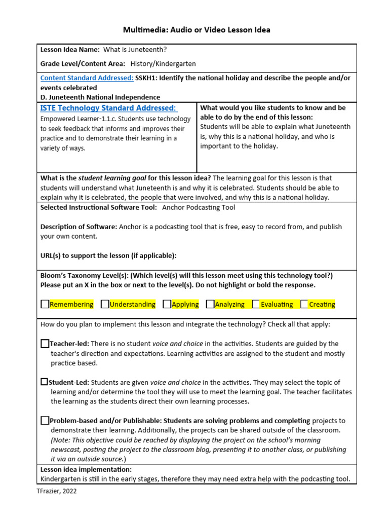 Multimedia Lesson Plan | PDF | Podcast | Learning
