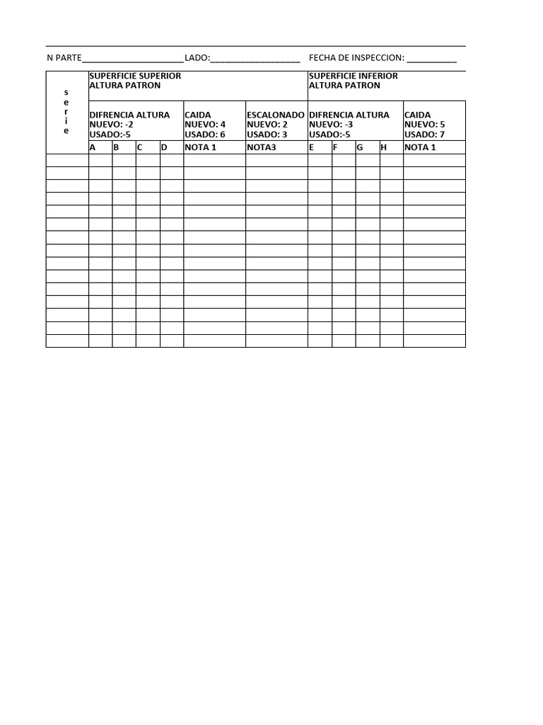 Tabla Formato Michel Beltran | PDF
