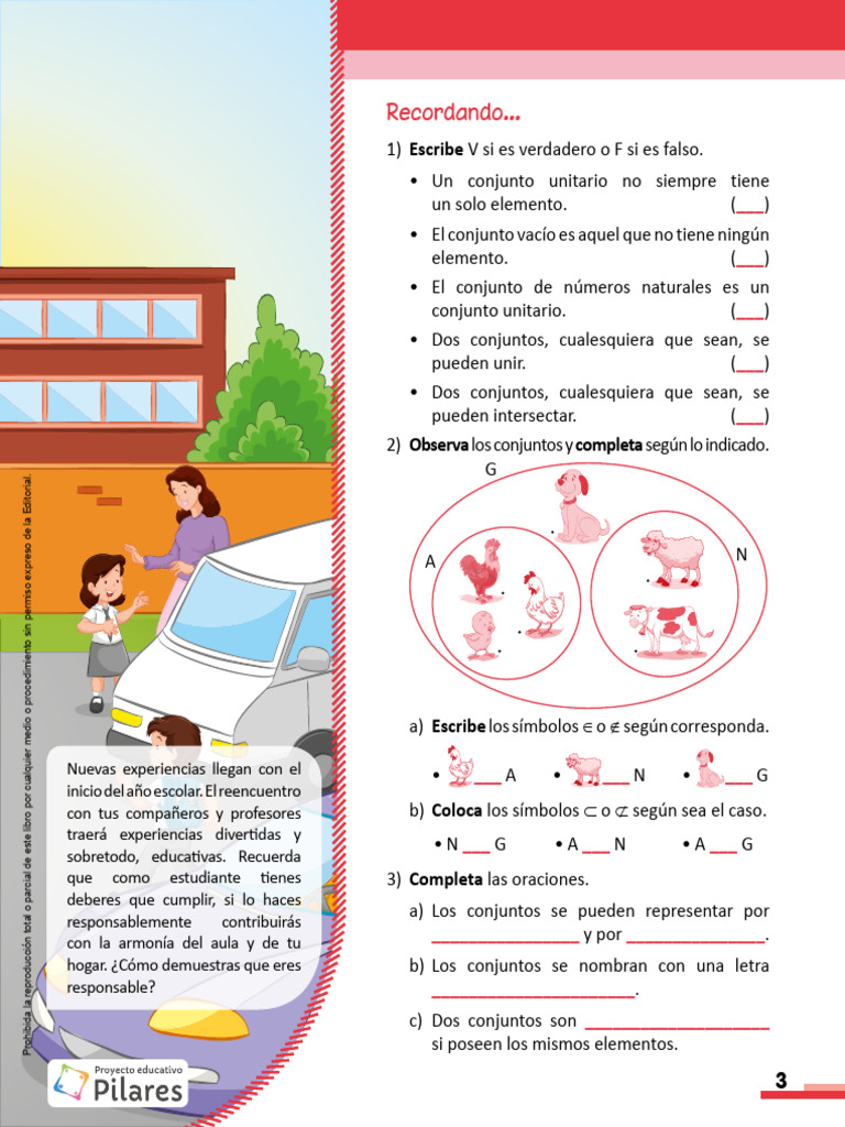 MATEMÁTICA - 3ER GRADO - UNIDAD 1 | PDF | Números | Conjunto (Matemáticas)