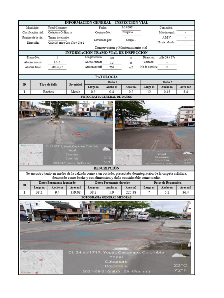 Formato Inspeccion Visual & PCI | PDF | Muestreo (Estadísticas)