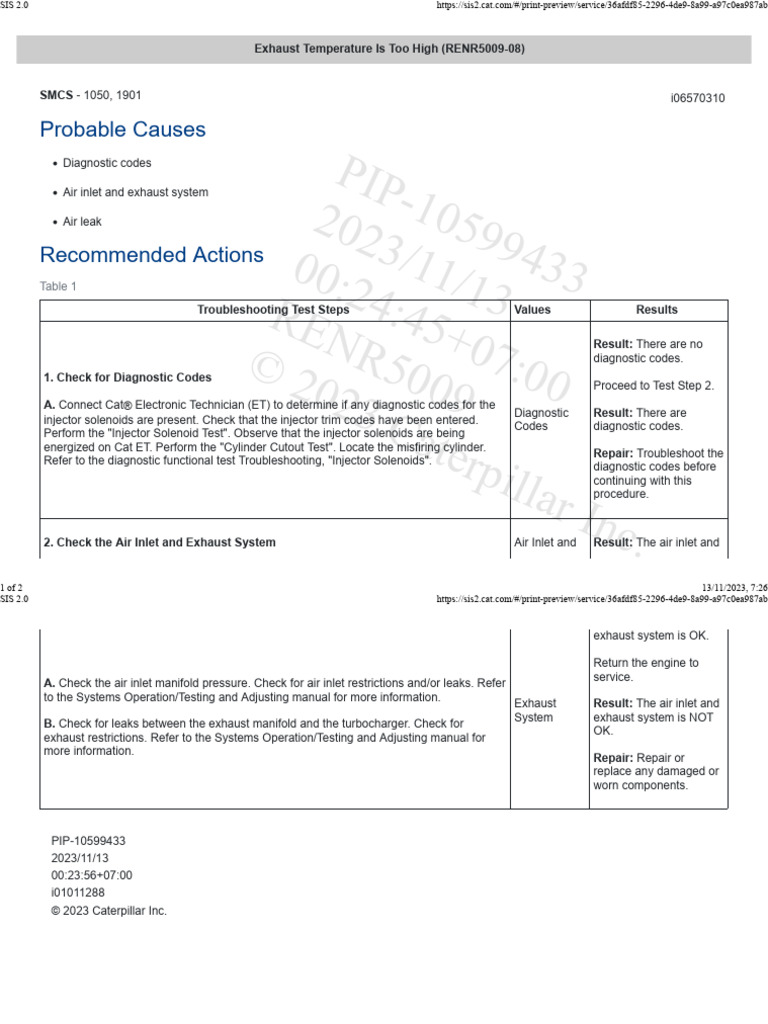 Air Inlet Inspect CAt 3516 | Download Free PDF | Fuel Injection ...