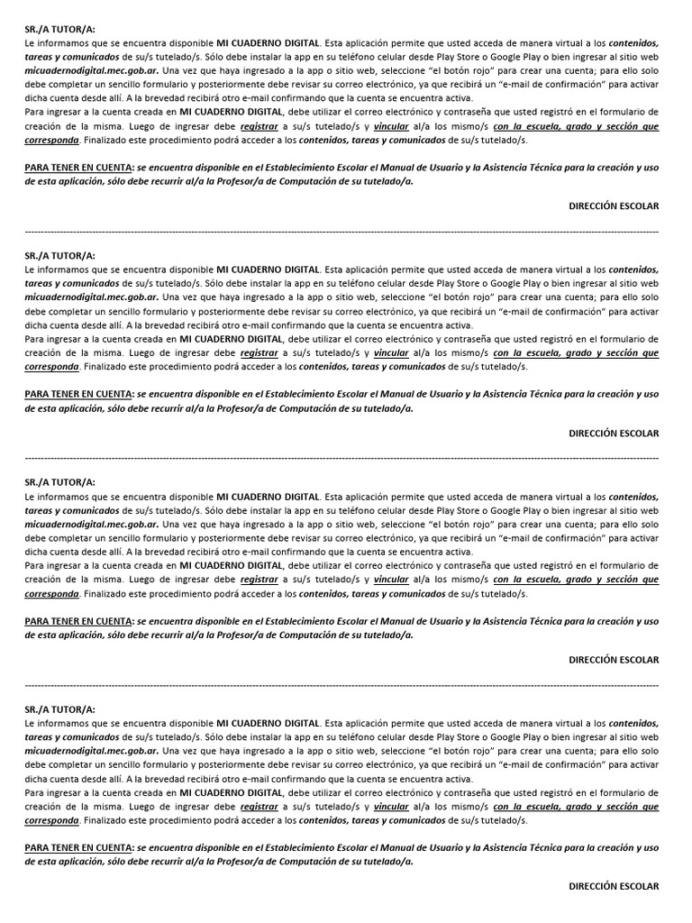 Nota Tutores - Mi Cuaderno Digital | PDF | Google Play | Aplicación movil