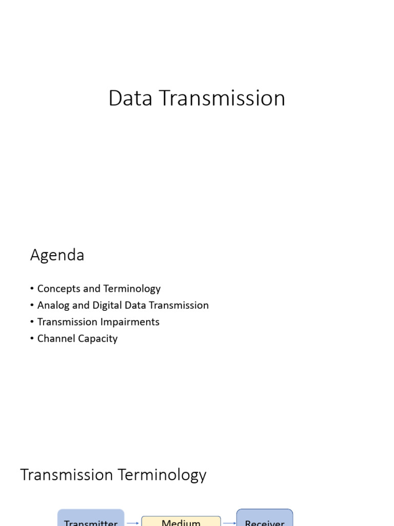 Data Transmission Concepts and Techniques | PDF | Transmission Medium ...