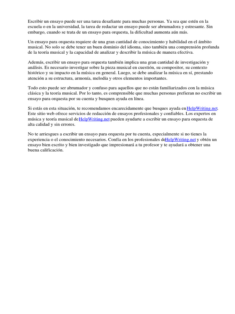 Ensayo Para Orquesta | PDF | Ensayos | Teoría musical