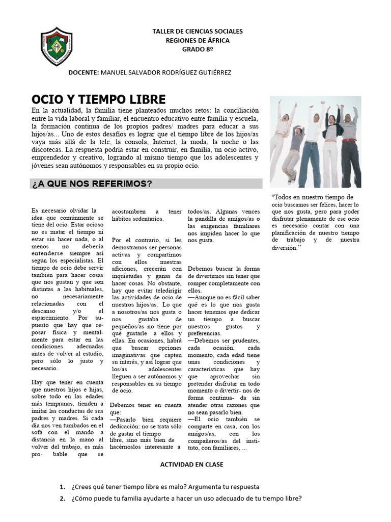 Escuela de Padres n27 Ocio y Tiempo Libre | PDF