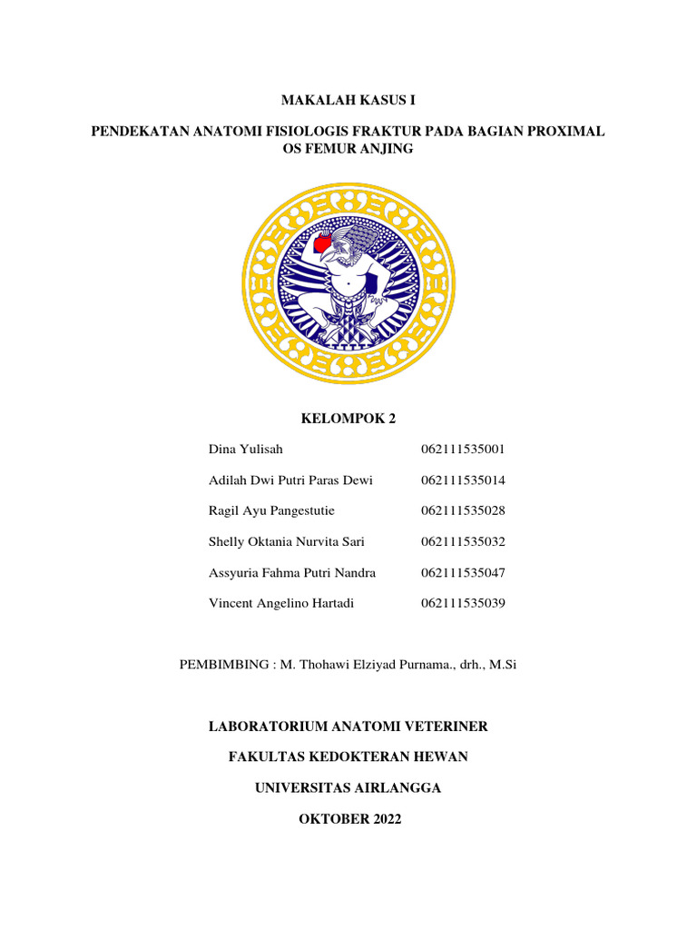 Studi Kasus Anatomi Veteriner Fraktura Pada Anjing | PDF