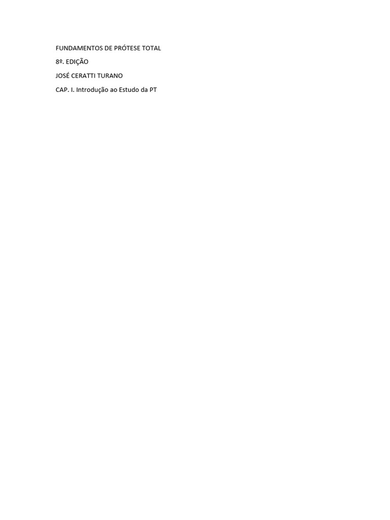 Cap 1 Fundamentos de Prótese Total - Turano | PDF