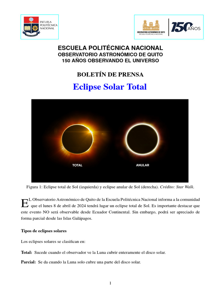 Eclipse Solar 8 Abril 2024 | PDF | Eclipse solar | Eclipse