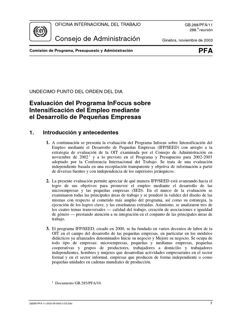 Pfa 11 | PDF | Business | Organización Internacional del Trabajo