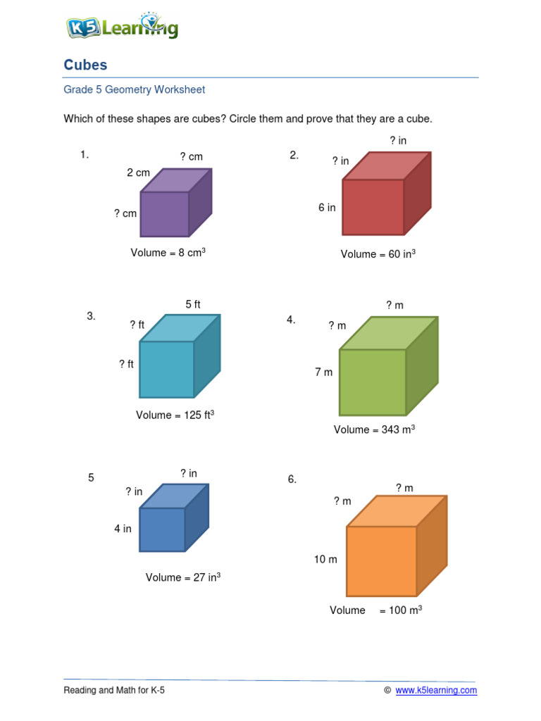 Grade 5 Geometry: Understanding Cubes | PDF | Teaching Methods ...