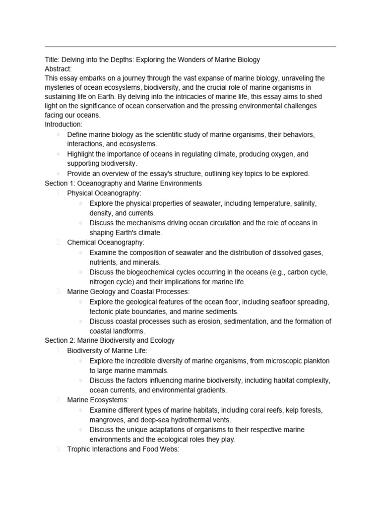 Marine Biology | PDF | Oceans | Marine Biology