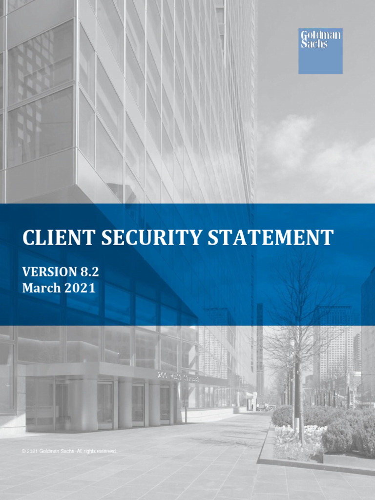 Goldman Sachs Client Security Overview | PDF | Computer Security | Security