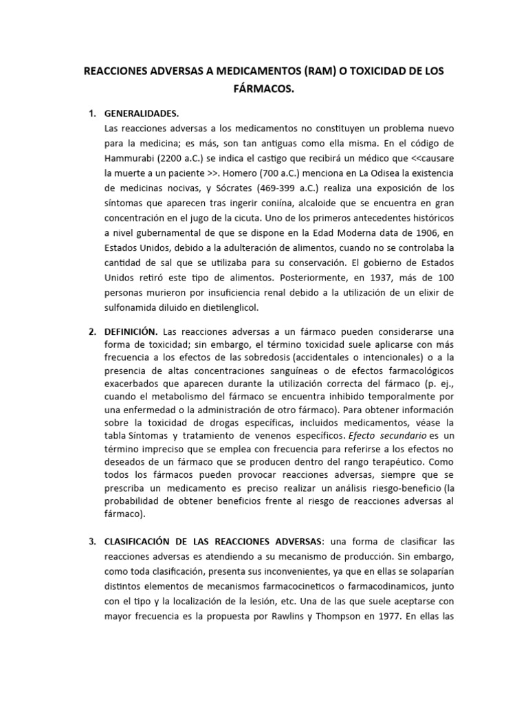 REACCIONES ADVERSAS A MEDICAMENTOs. | PDF | Medicamentos con receta | Farmacología