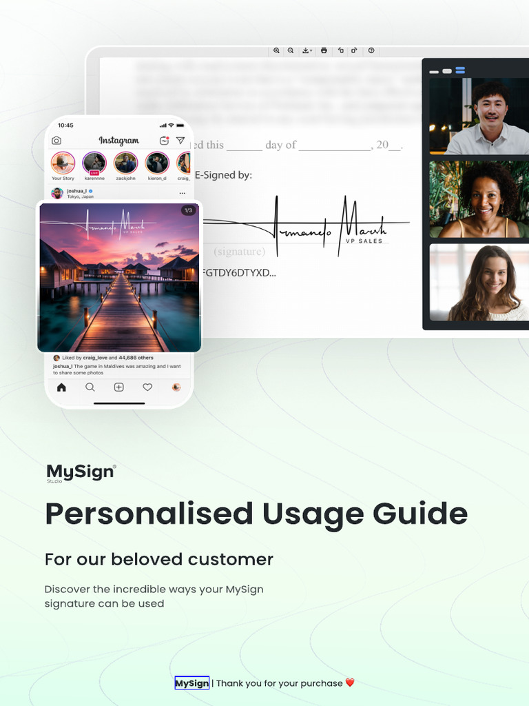 MySign Personalised Usage Guide - Electronic Signature Apps | PDF | Software | Computing