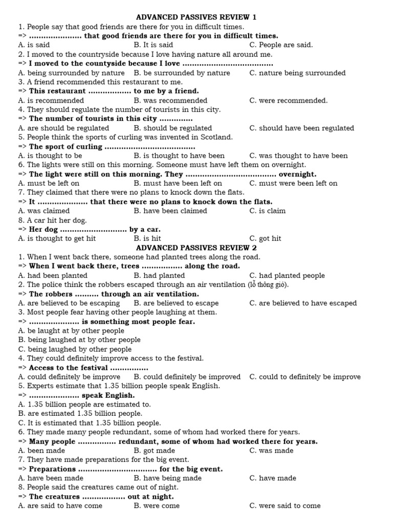 Advanced Passives Review 1 + 2 | PDF