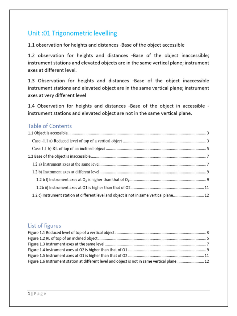 Trigonometric Levelling Guide | PDF | Surveying | Metrology