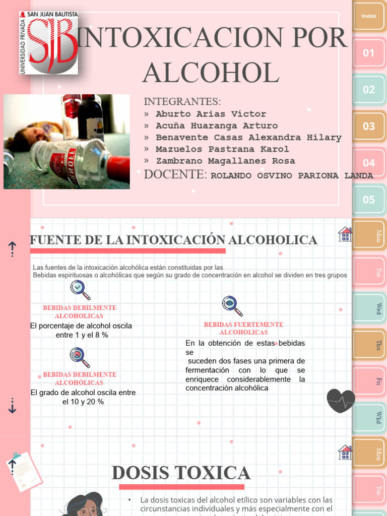 Intoxicacion Por Alcohol | PDF | Etanol | Alcoholismo