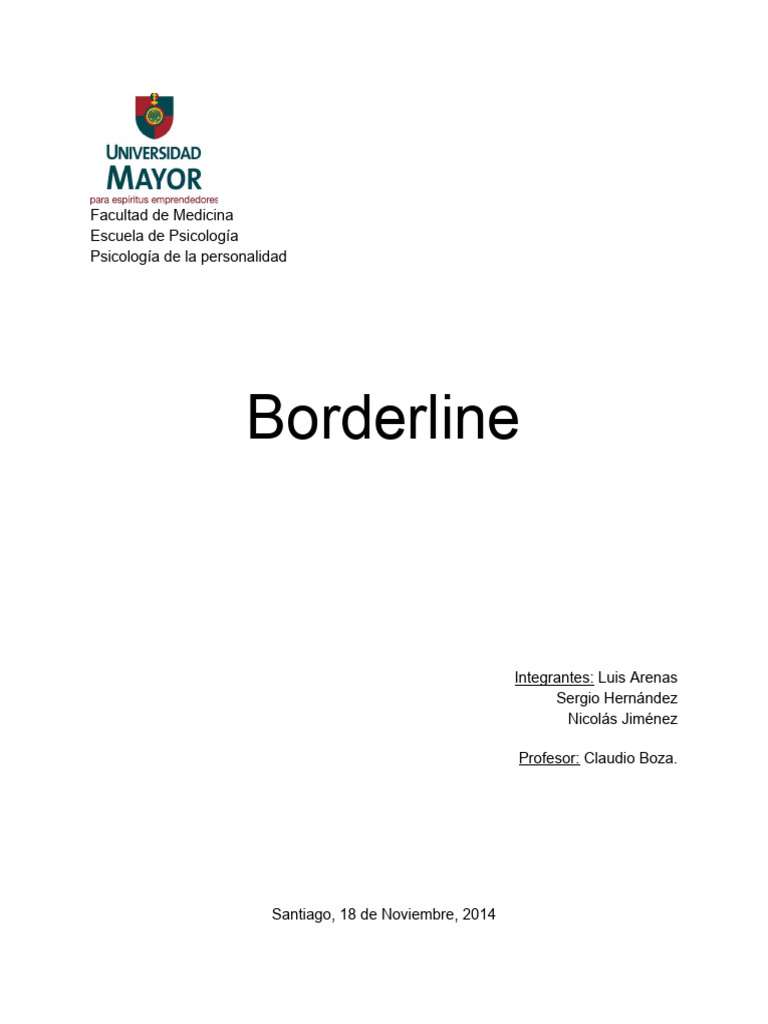 Borderline | PDF | Trastorno límite de la personalidad | Sicología